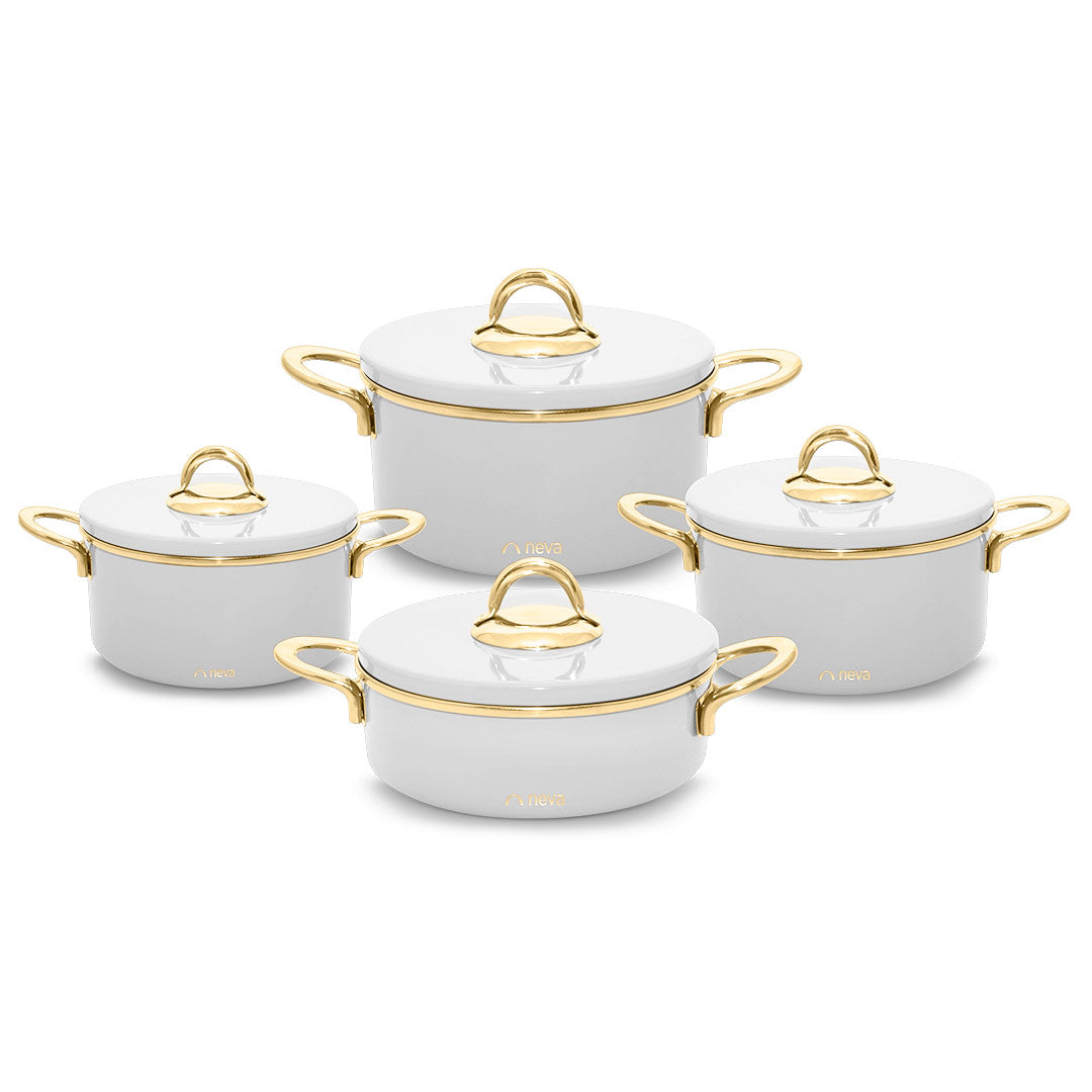 Lilium Gold Pot Set – Elegant 4-Piece Cookware by Neva | Canapy Furniture