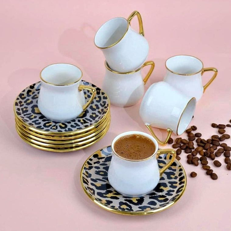 Leopard Espresso Coffee Set – Bold Animal Print Elegance | Canapy Furniture