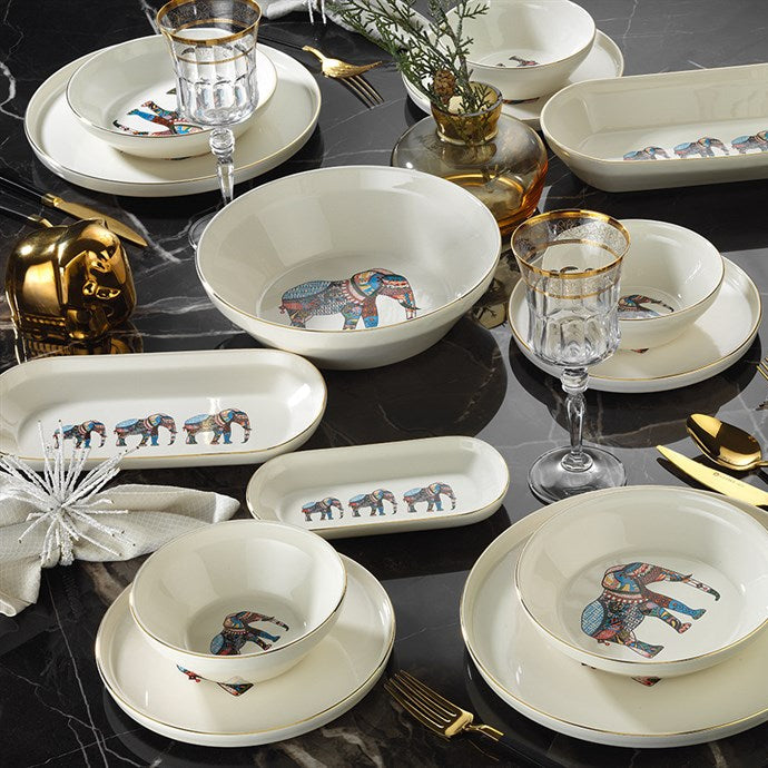 Elephant Dinnerware Set – 31-Piece Bold Tableware Collection | Canapy ...